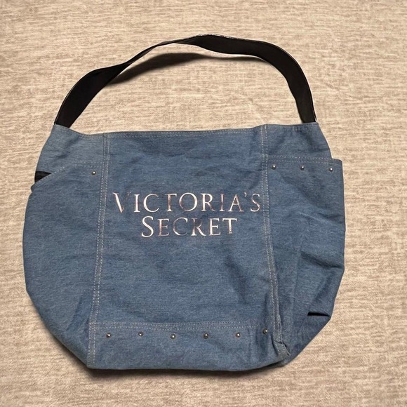 Victoria's Secret | Bags | Victorias Secret Denim Blue Tote Bag ...